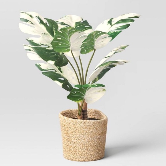 Threshold | Accents | Threshold Large Marble Monstera Artificial Plant ...
